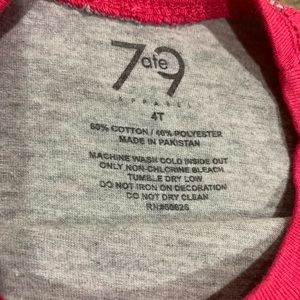 7 ate 9 Apparel | Shirts & Tops | 7ate9 Apparel Girls 4t Lil Turkey 34 Sleeve Raglan Tshirt Gray ...